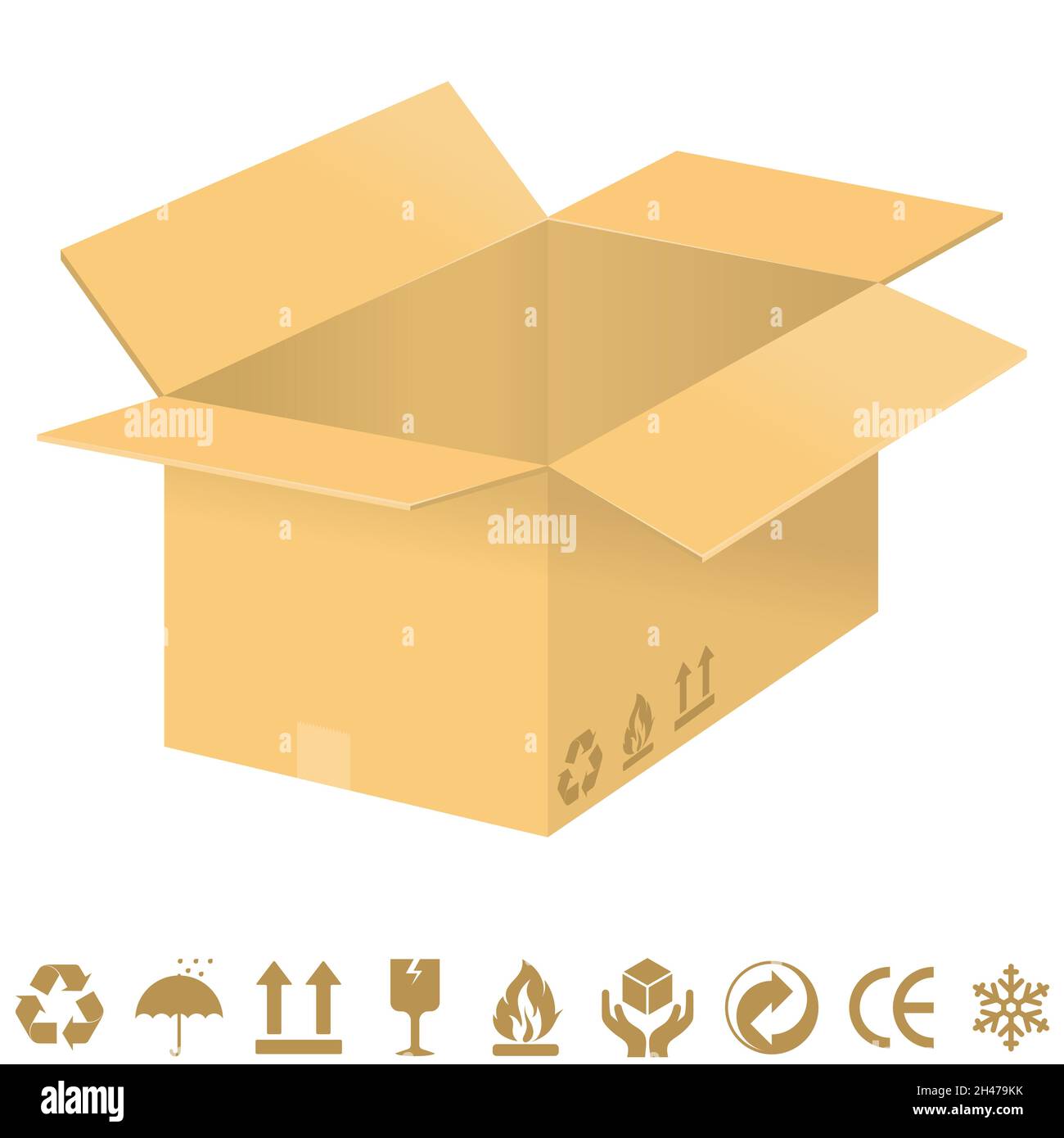 Vector design of Cardboard box with packaging symbols Stock Vector ...
