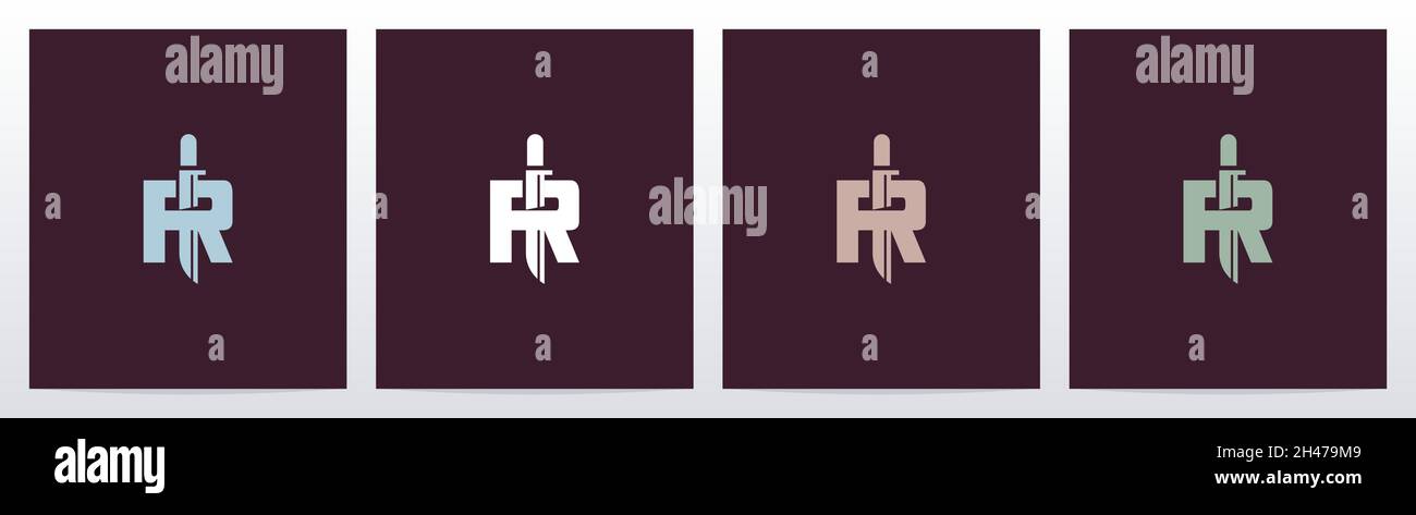 Tactical Knife On Letter Logo Design R Stock Vector Image & Art - Alamy