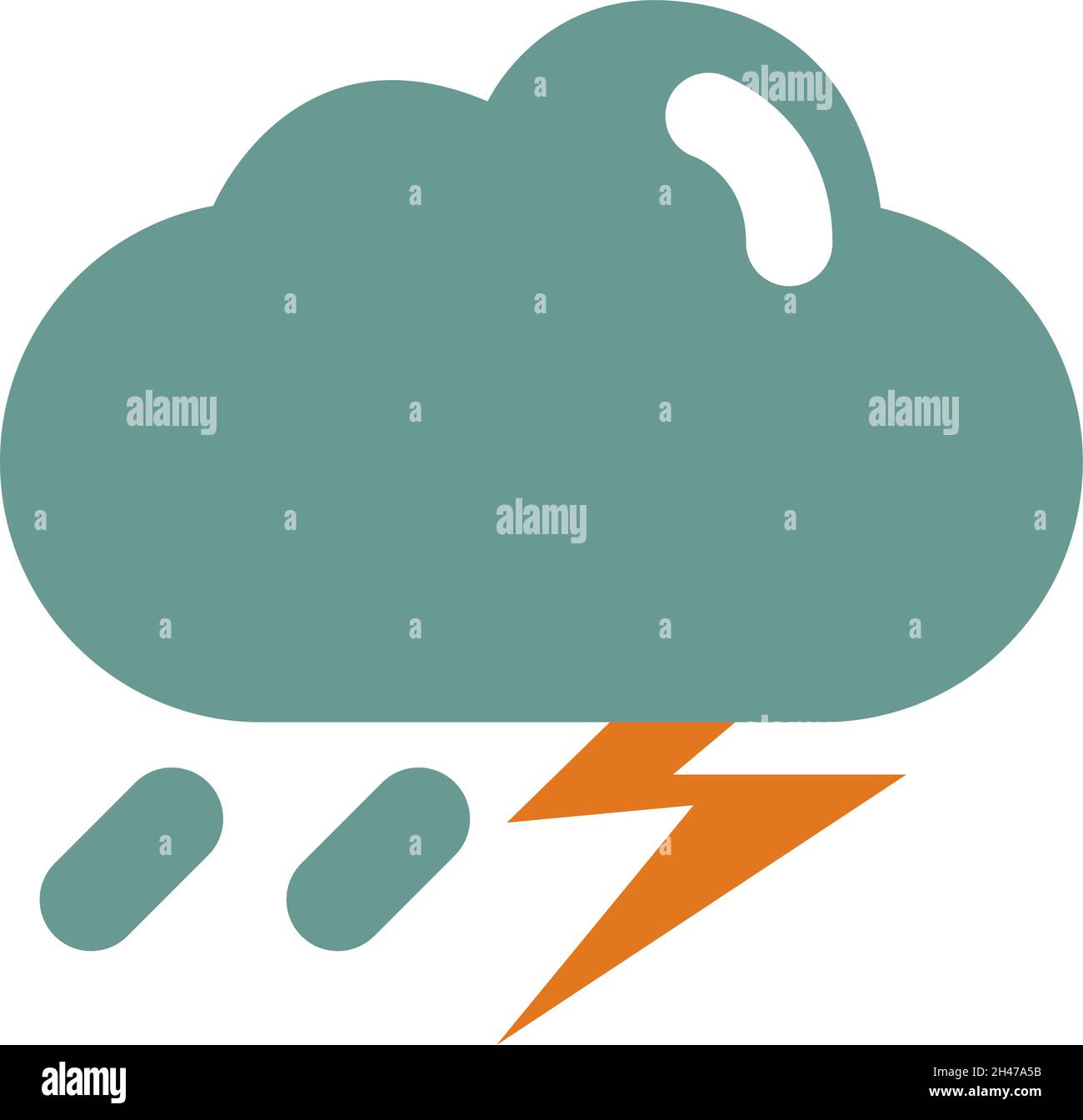 Autumn thunder storm, illustration, vector, on a white background Stock ...