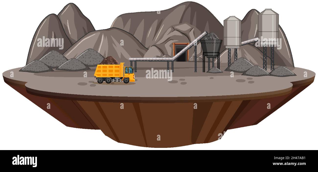 An island of coal mining scene illustration Stock Vector Image & Art ...
