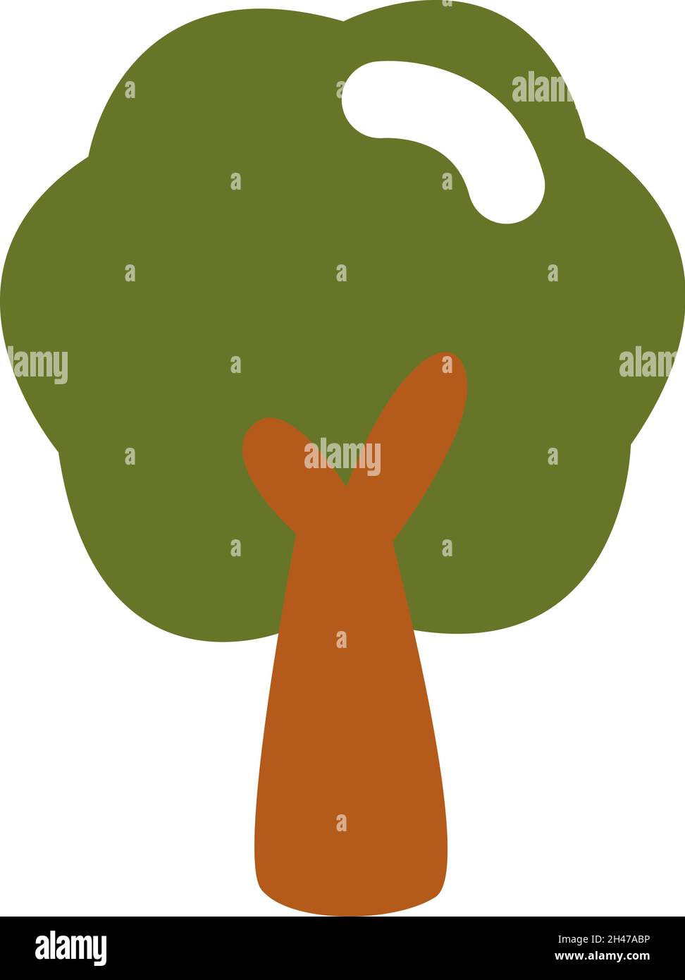 Autumn green tree, illustration, vector, on a white background Stock ...