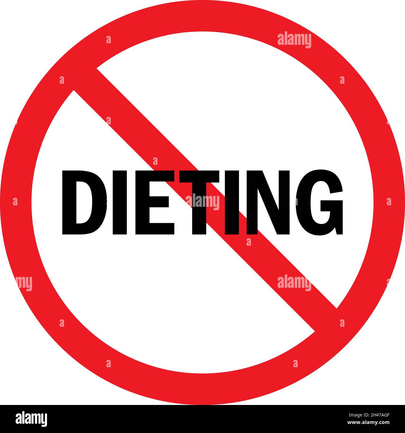 No diet sign. Red circle background. Fitness signs and symbols Stock ...
