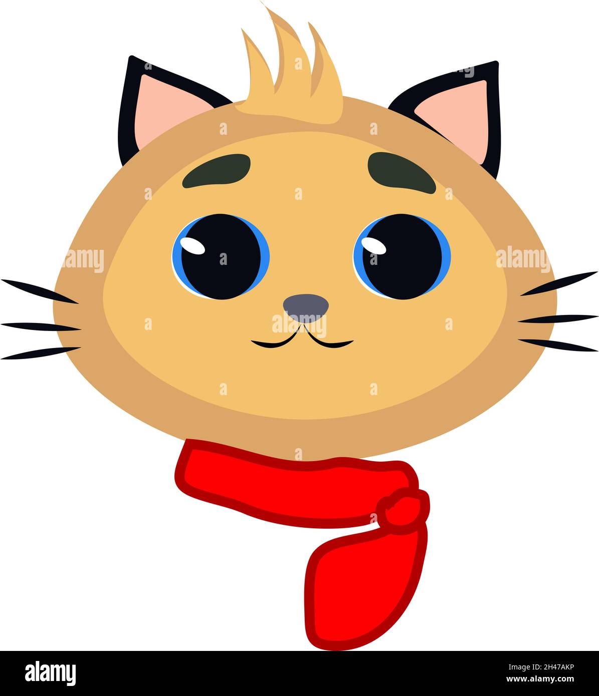 Cat in good mood, illustration, vector, on a white background Stock ...