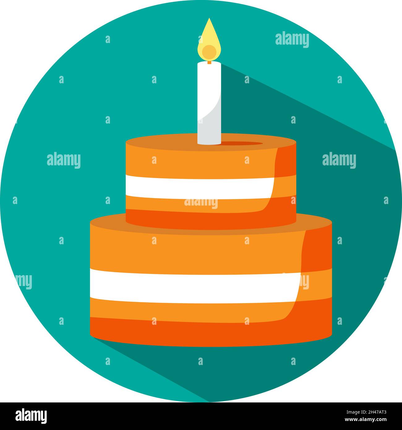 Birthday candle lit blue Stock Vector Images - Alamy