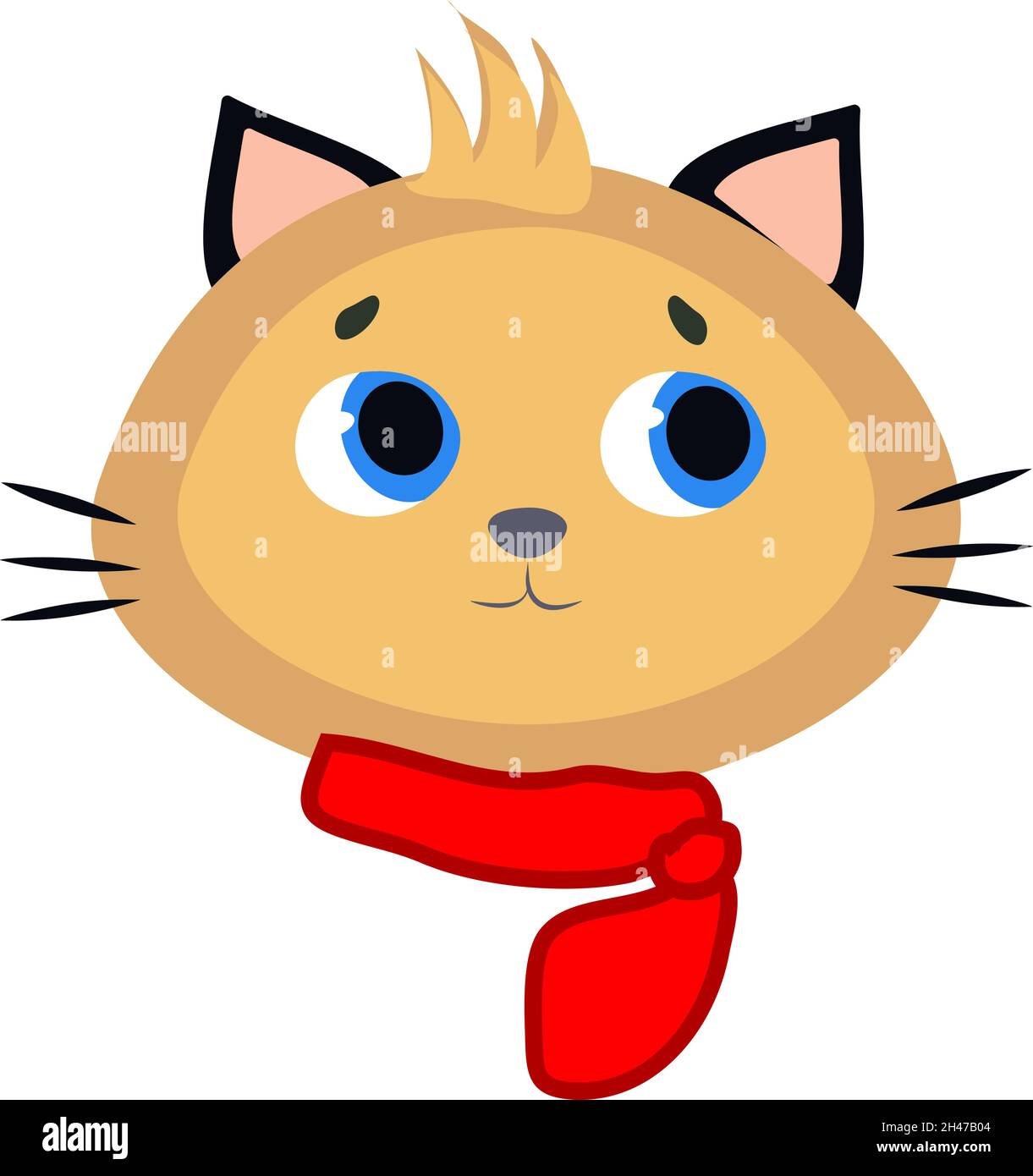 Thinking cat, illustration, vector, on a white background Stock Vector ...