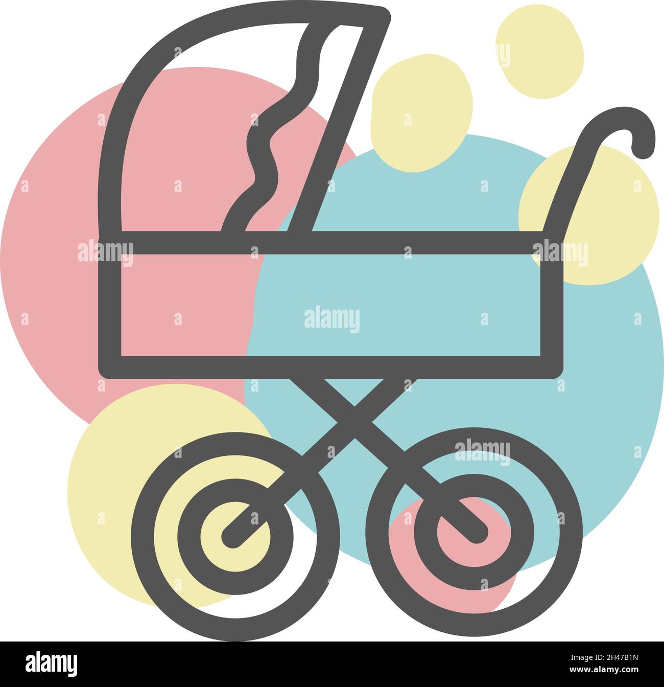 Baby stroller, illustration, vector, on a white background Stock Vector ...