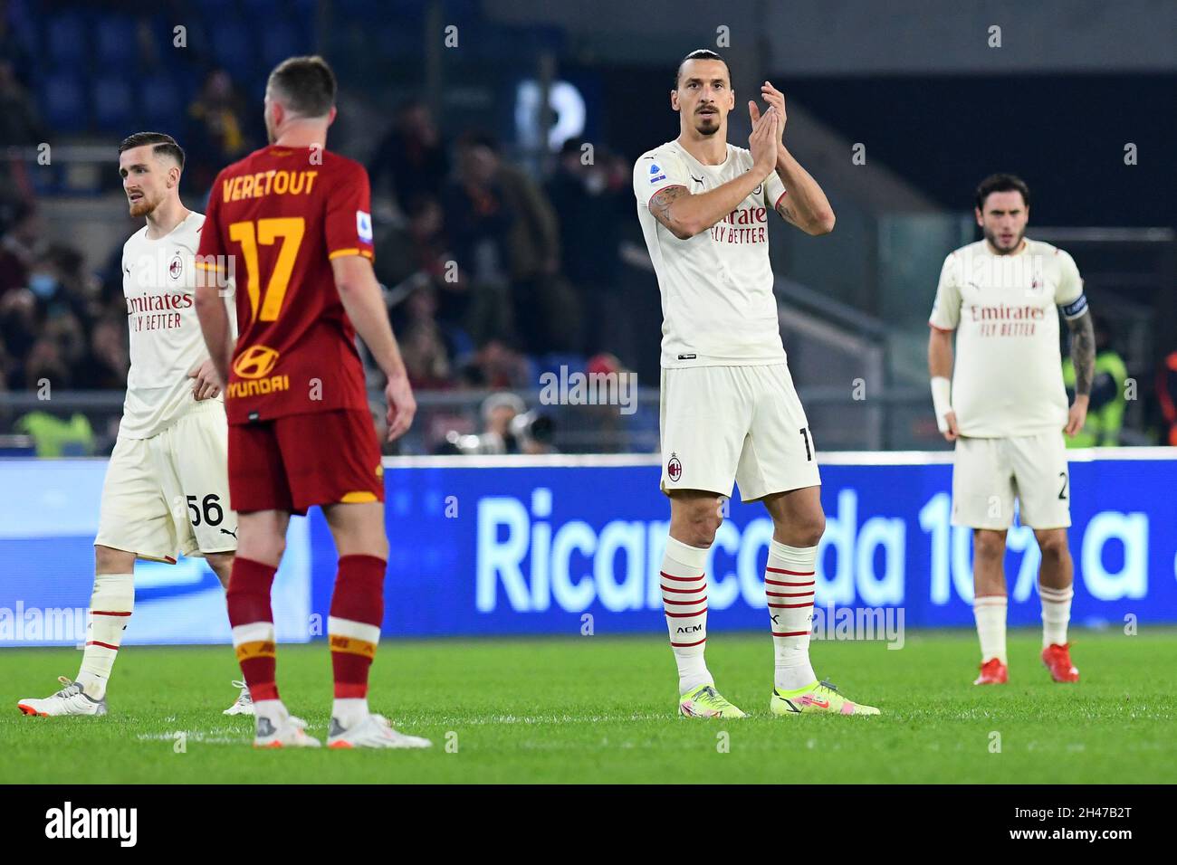 Rome, Lazio. 31st Oct, 2021. Zlatan Ibrahimovic of AC Milan jubilates ...