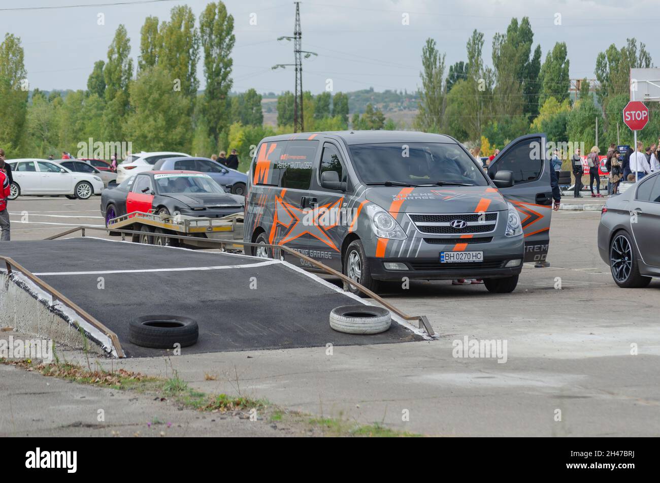 Hyundai Starex van In the parking lot. Hyundai Motor Company is a South ...