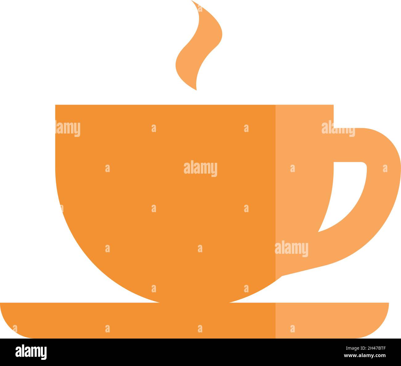 Orange coffee cup, illustration, vector, on a white background Stock ...