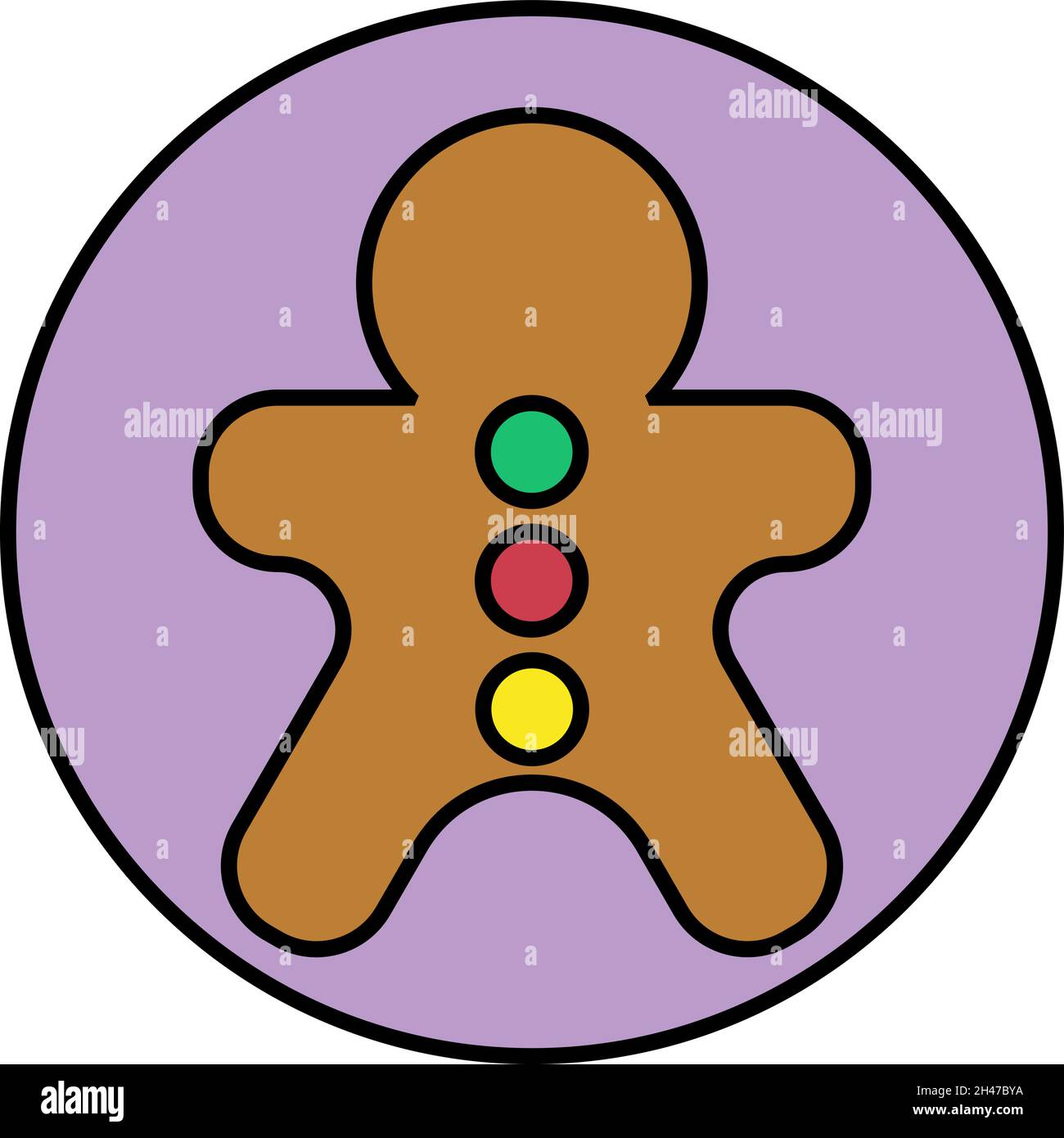 Ginger cookie, illustration, vector, on a white background Stock Vector ...