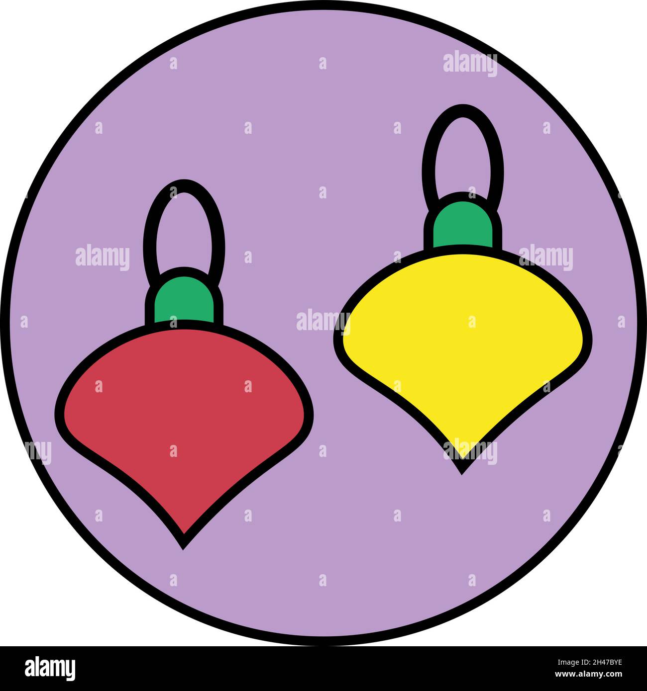 Tree decorations, illustration, vector, on a white background Stock ...