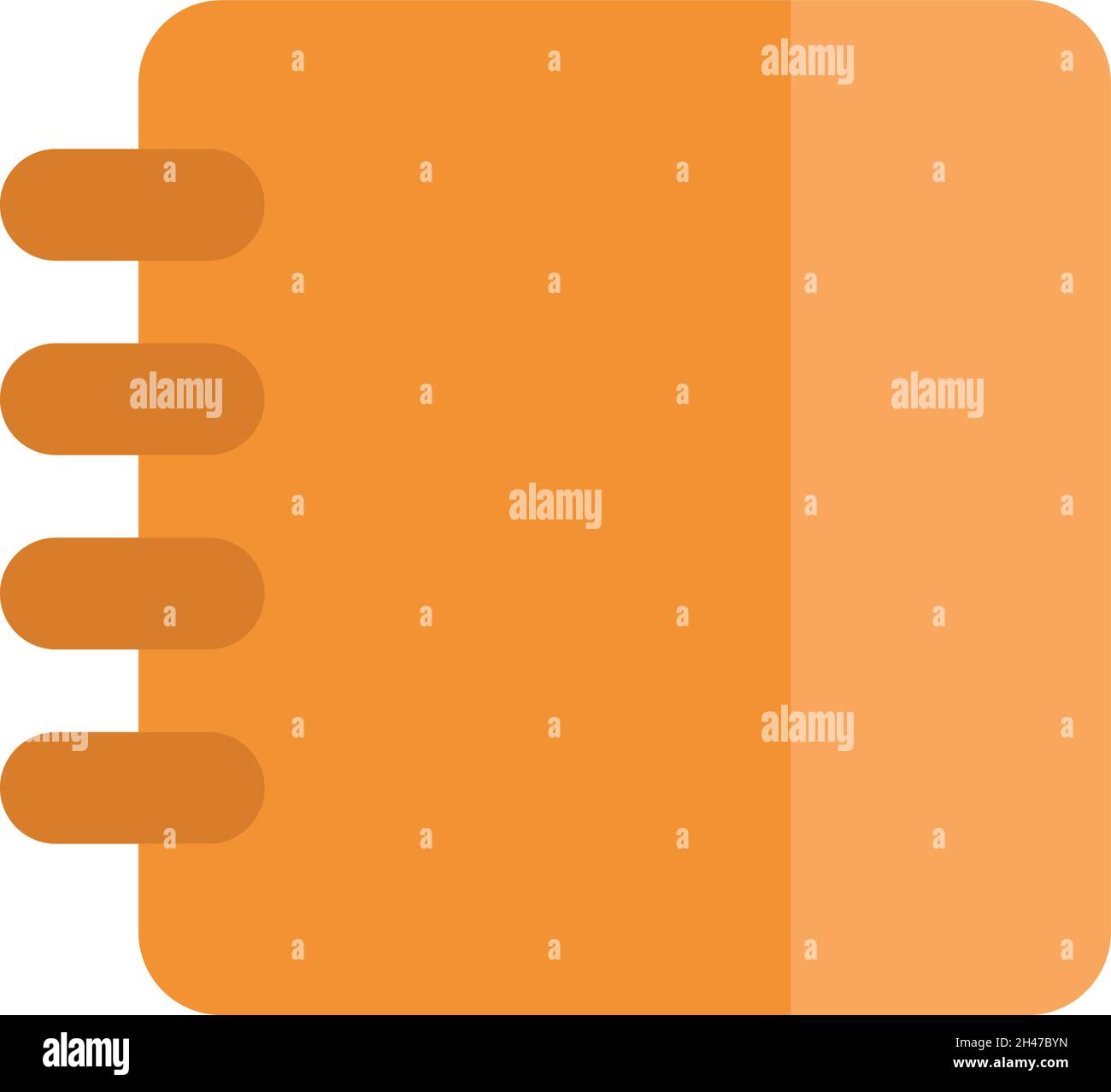 Orange notebook, illustration, vector, on a white background Stock ...