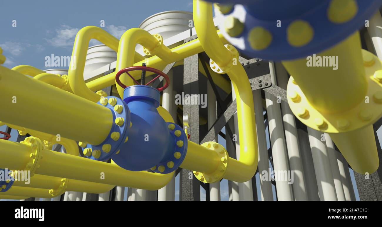 Chiller cooling system at the compressor station, seamless loop, time ...