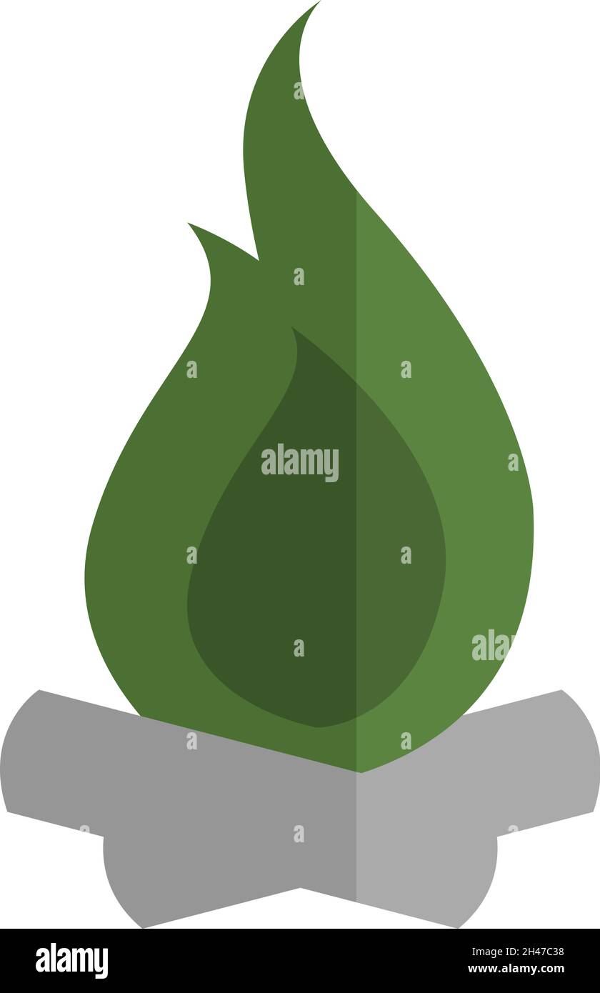 Camping fire, illustration, vector, on a white background Stock Vector ...