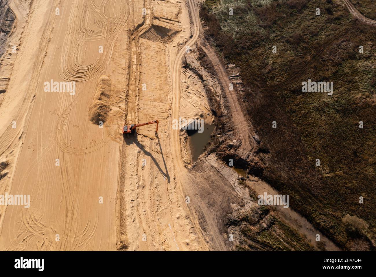 Aerial view of highway construction site Stock Photo - Alamy