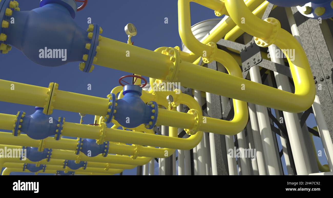 Chiller cooling system at the compressor station, seamless loop, time ...