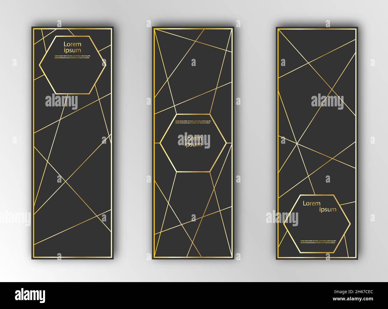 set of templates for covers, posters and banners. Gold pattern for ...