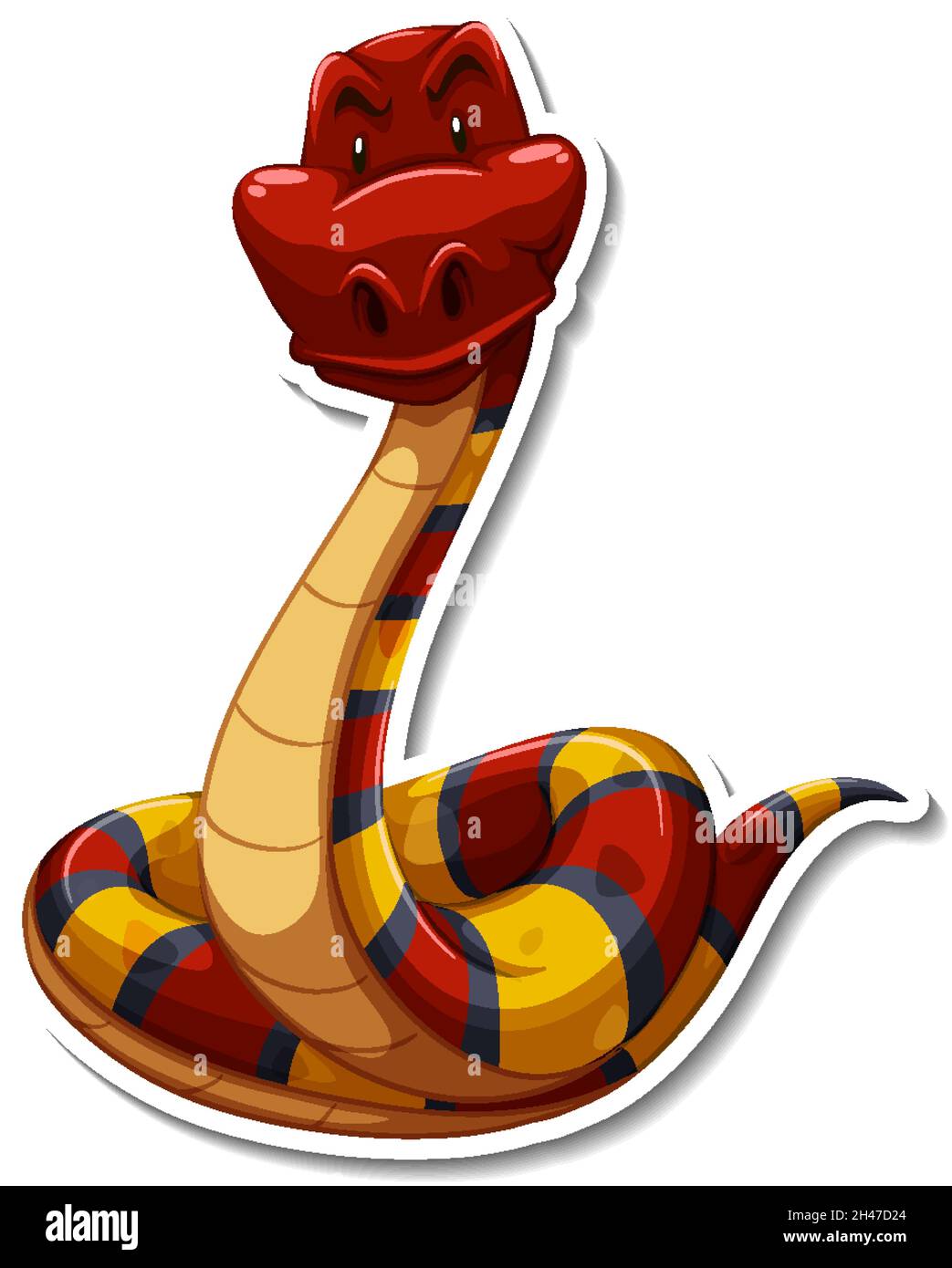 Snake cartoon character on white background illustration Stock Vector ...