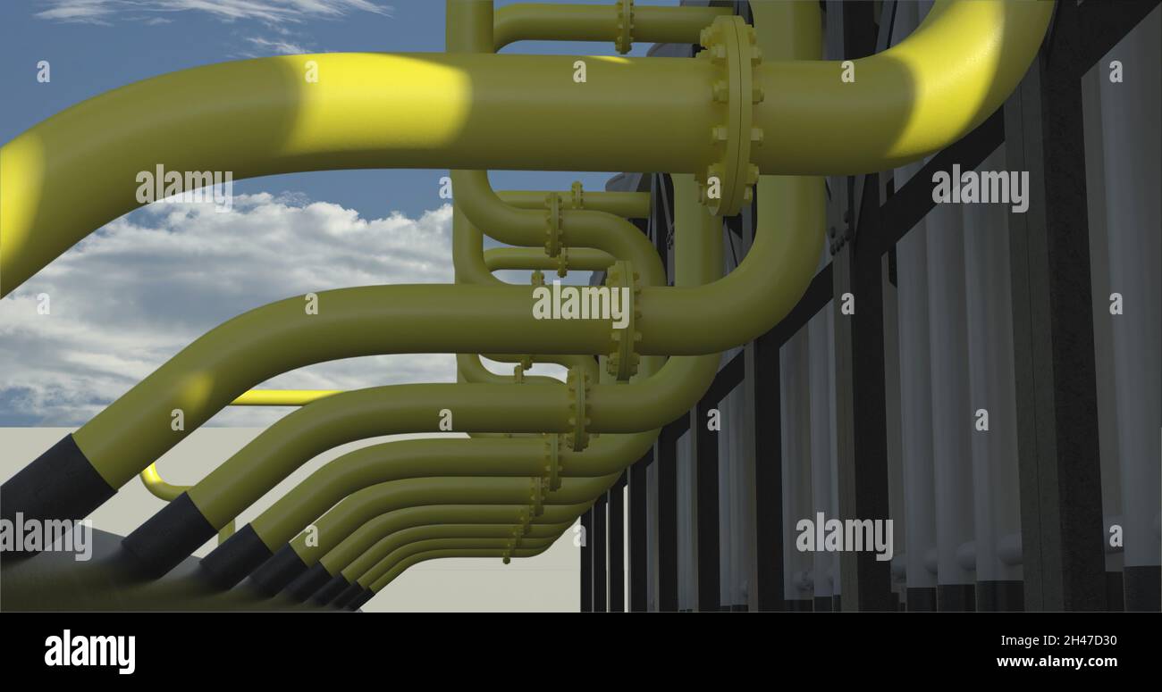 Chiller cooling system at the compressor station, seamless loop, time ...