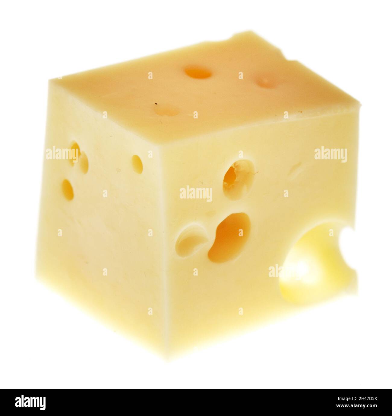 Cheese cube isolated on white background Stock Photo - Alamy