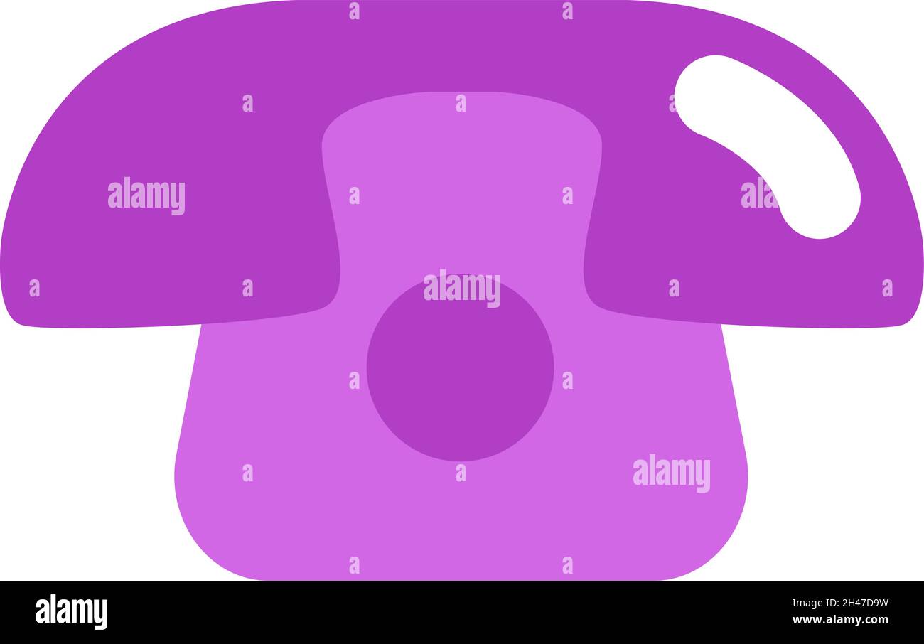 Old purple phone, illustration, vector, on a white background Stock ...