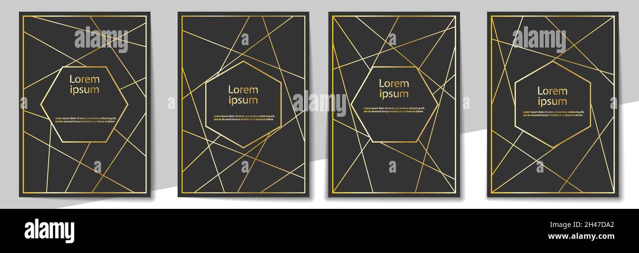 set of templates for covers, posters and banners. Gold pattern for ...