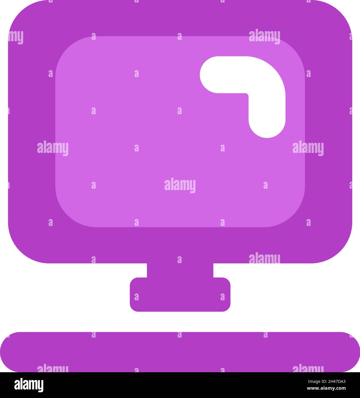 Purple computer, illustration, vector, on a white background Stock ...
