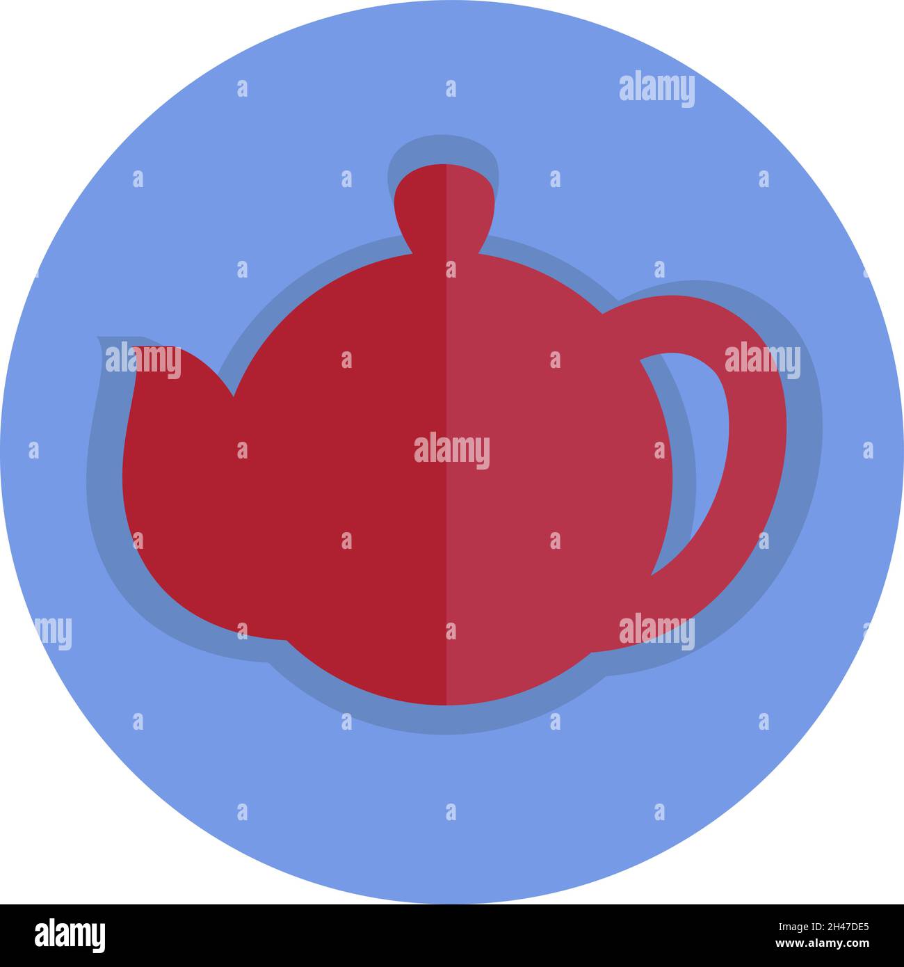 Red teapot, illustration, vector, on a white background Stock Vector ...