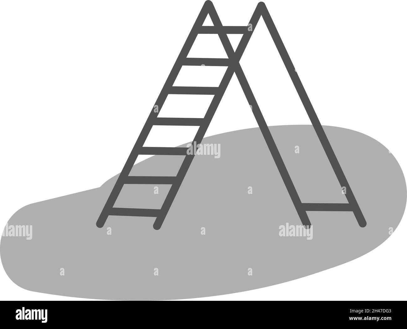 Construction ladder, illustration, vector, on a white background Stock ...