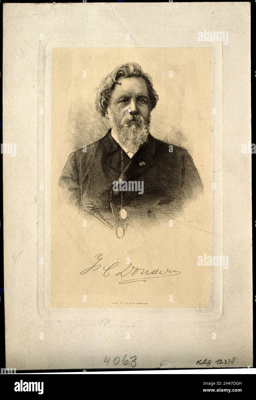Frans Cornelius Donders. Etching by J.P. Arendzen, 1890 Stock Photo - Alamy