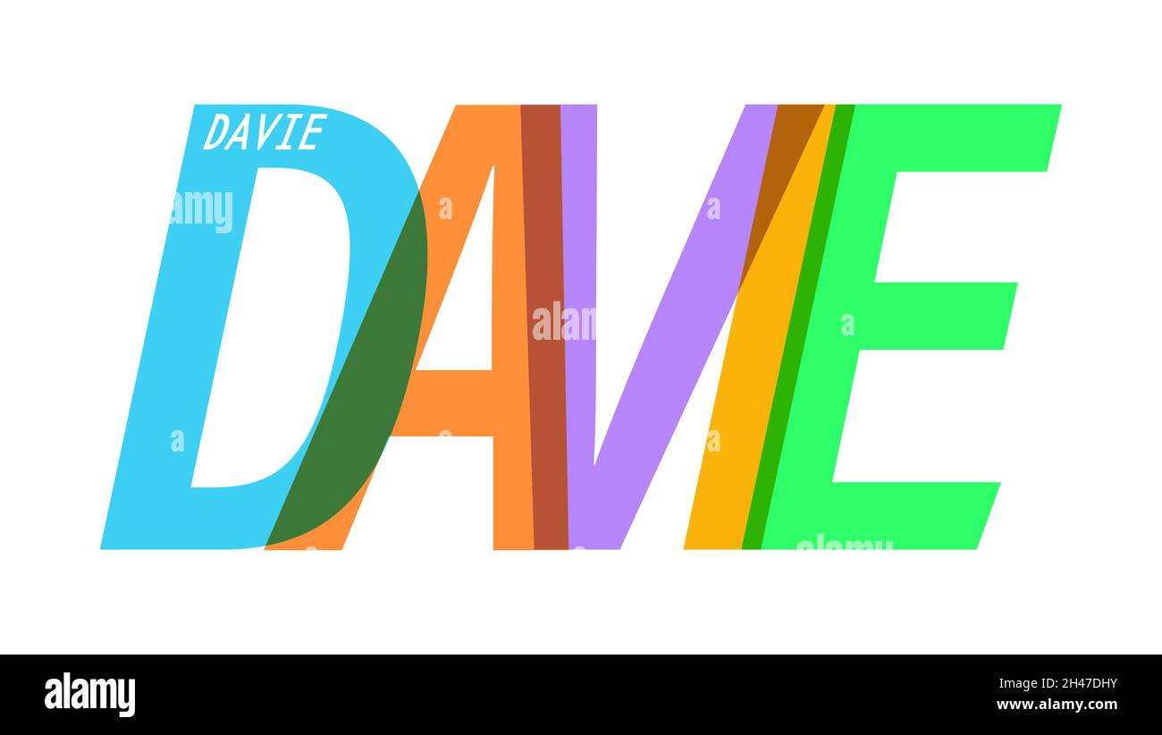 DAVIE . The name of the city on a white background. Vector design ...