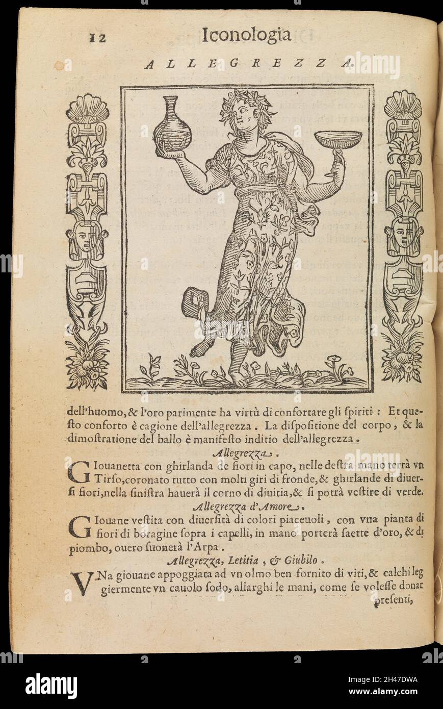 Personification of 'Allegrezza' from C. Ripa's 'Iconologia..' Stock ...
