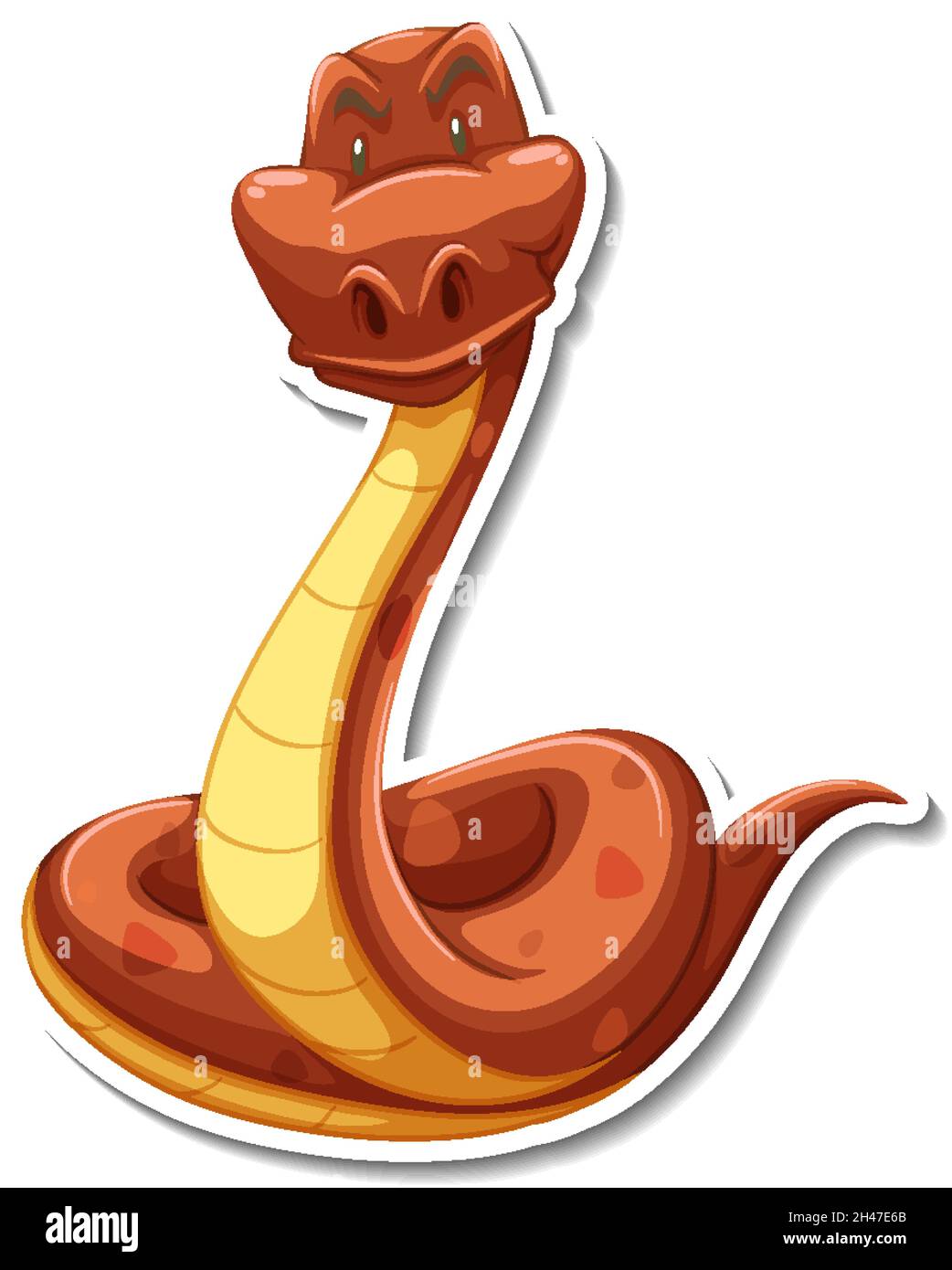 Snake cartoon character on white background illustration Stock Vector ...