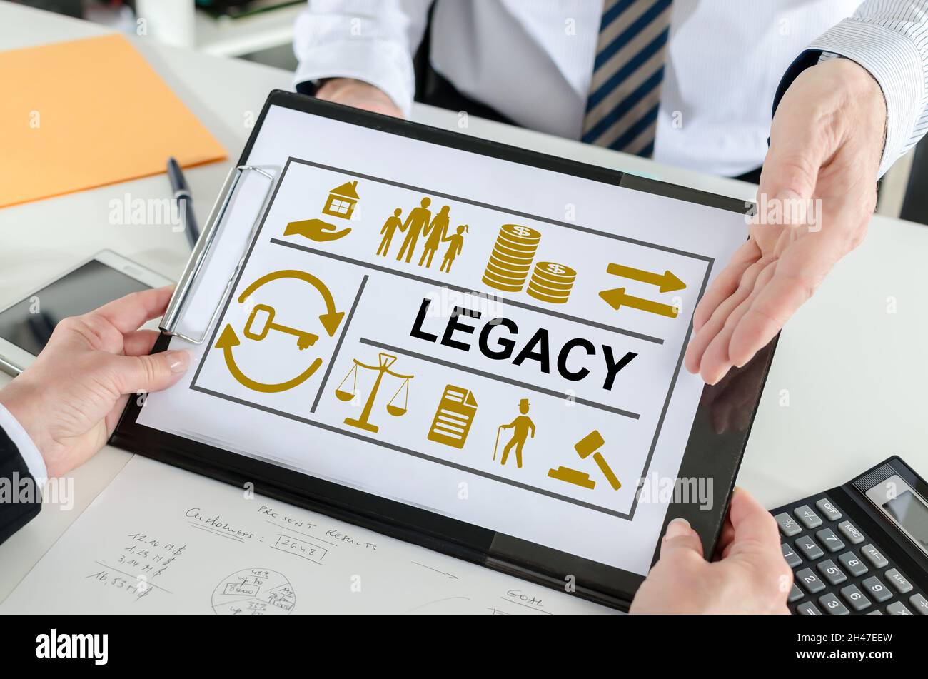 Legacy concept shown by a businessman Stock Photo - Alamy
