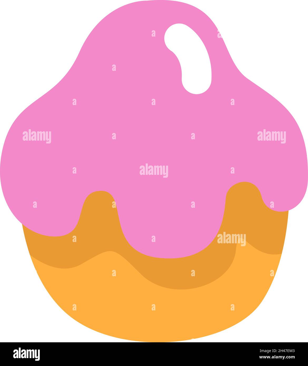 Pink cupcake, illustration, vector, on a white background Stock Vector ...