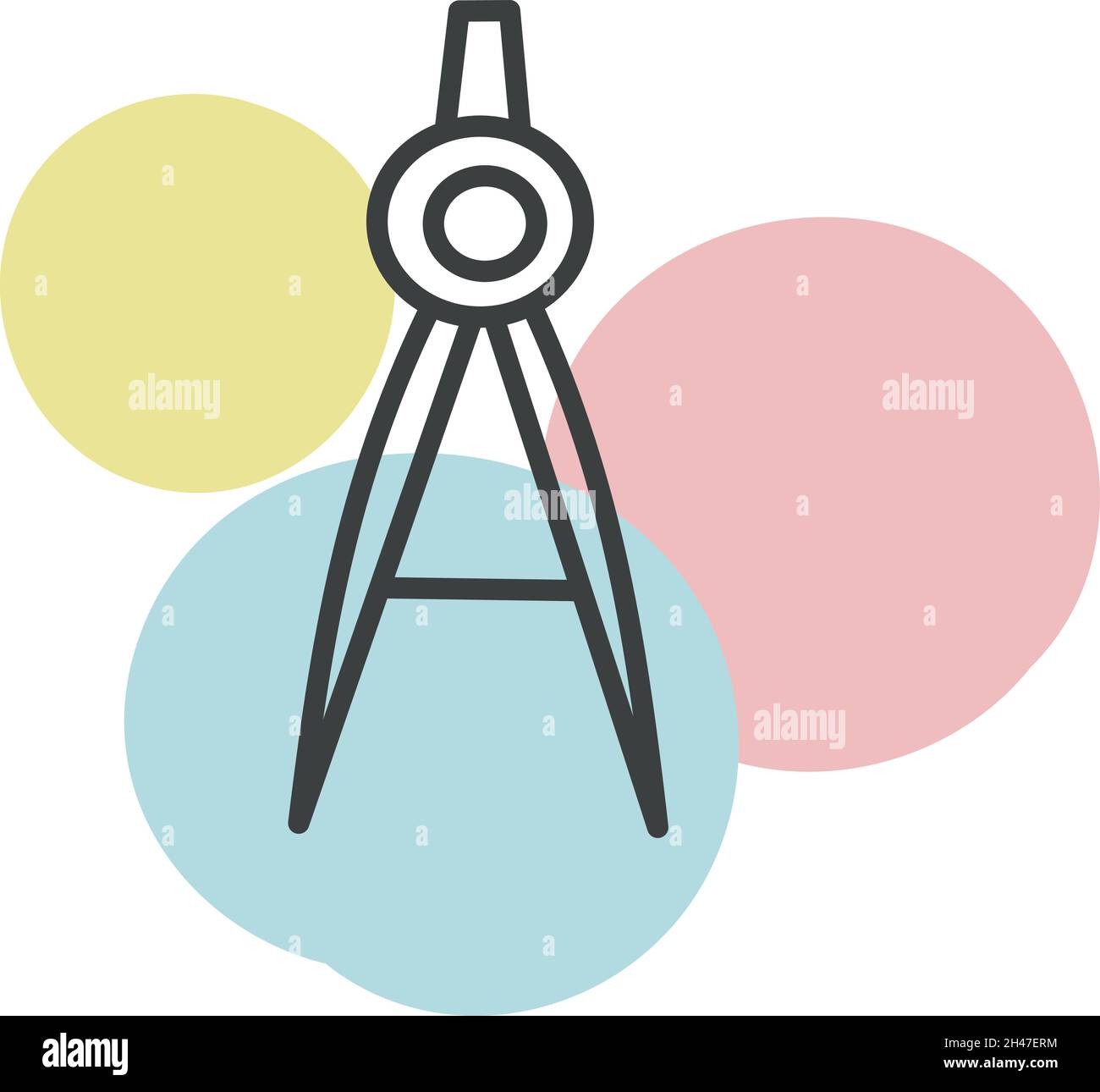 Drawing compass, illustration, vector, on a white background Stock ...