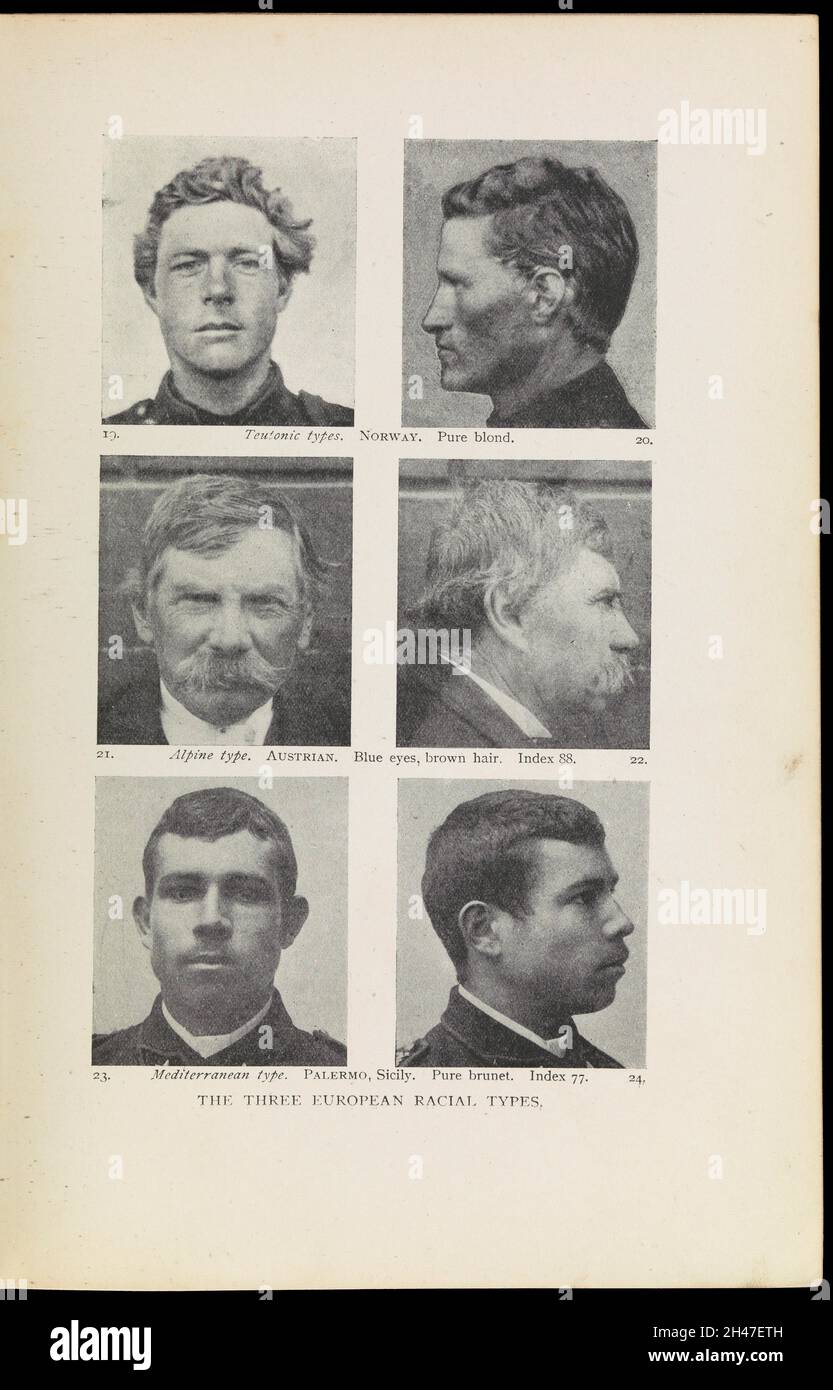 Photographs showing "The Three European Racial Types Stock Photo - Alamy