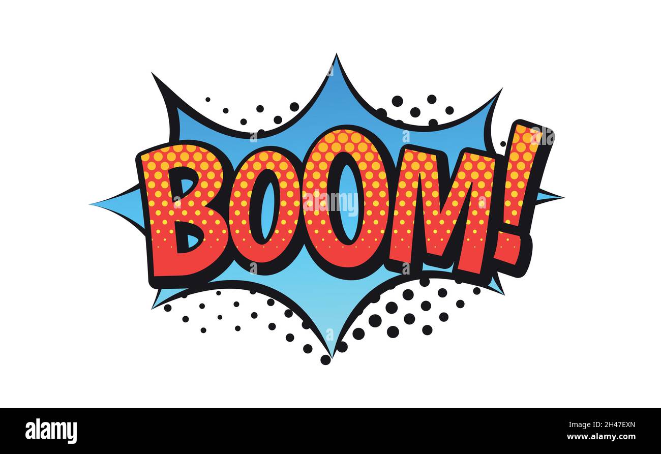 Boom comic style word isolated on transparent background Stock Vector ...