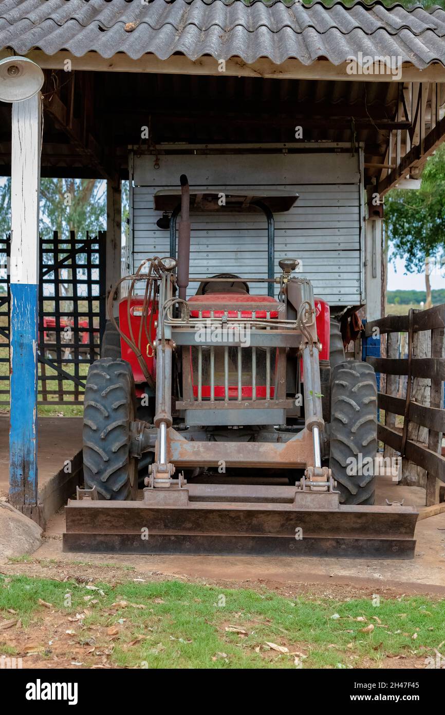 Itaja, Goias, Brazil - 10 15 2021: Red Massey Ferguson Model MF 4275 ...