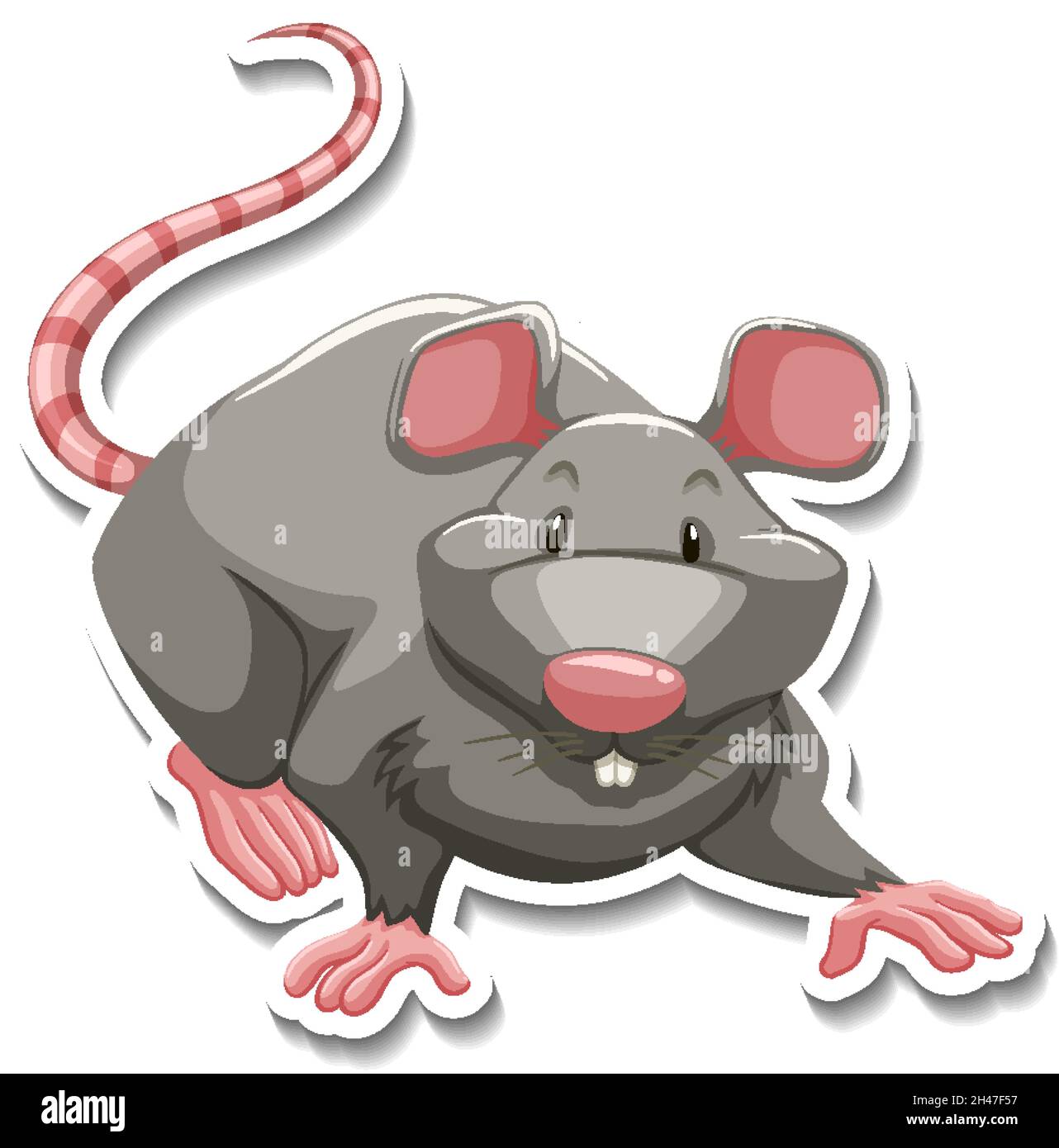 Little mouse animal cartoon sticker illustration Stock Vector Image ...