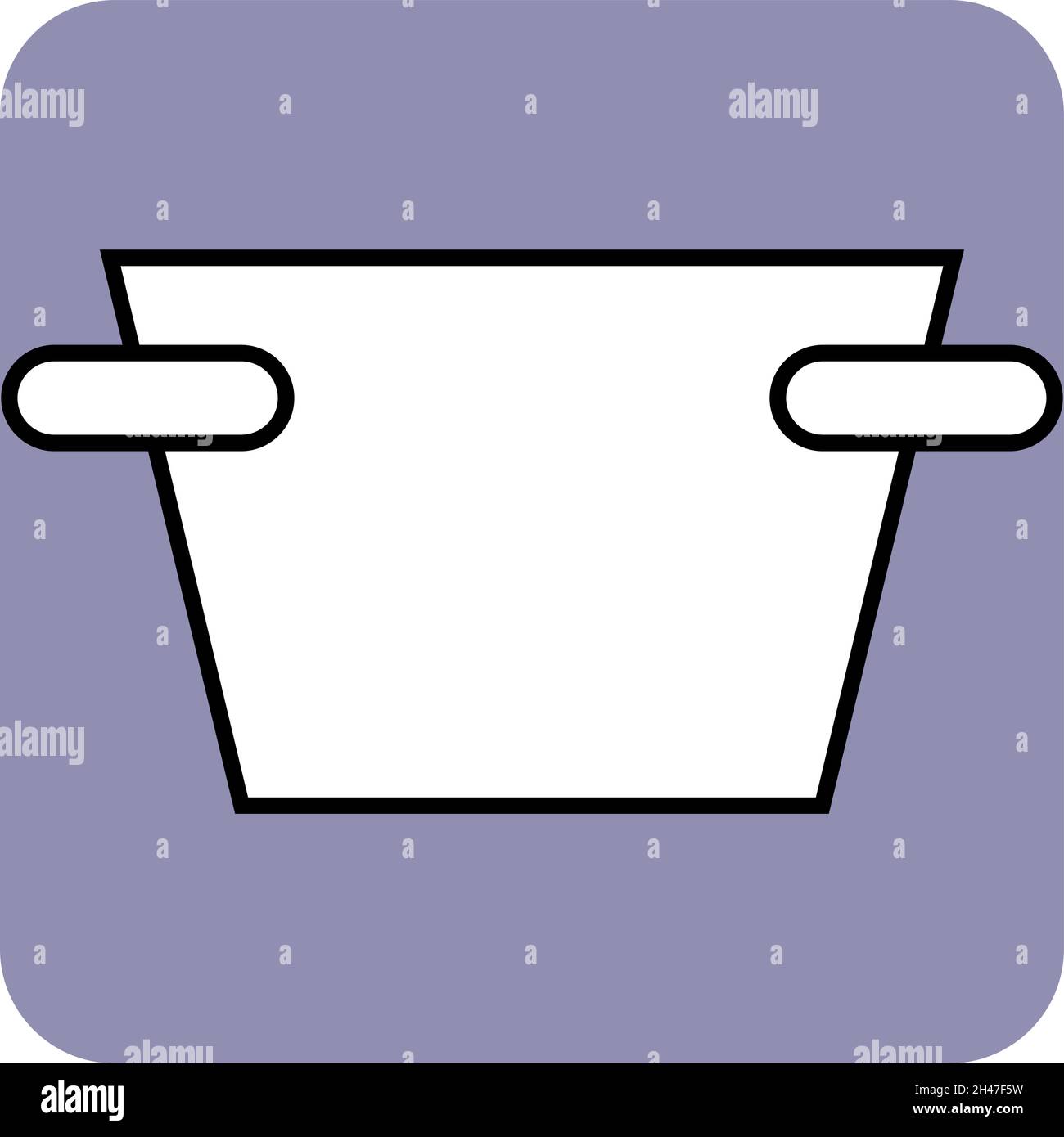 Deep frying pan, illustration, vector, on a white background Stock ...