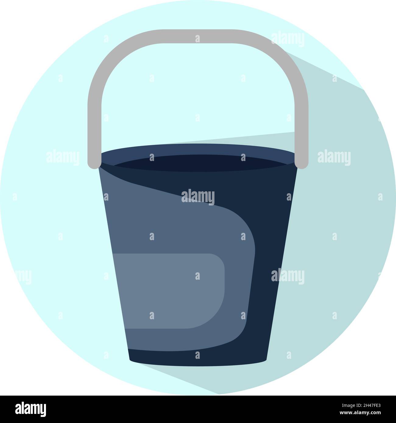 Blue construction bucket, illustration, vector, on a white background ...
