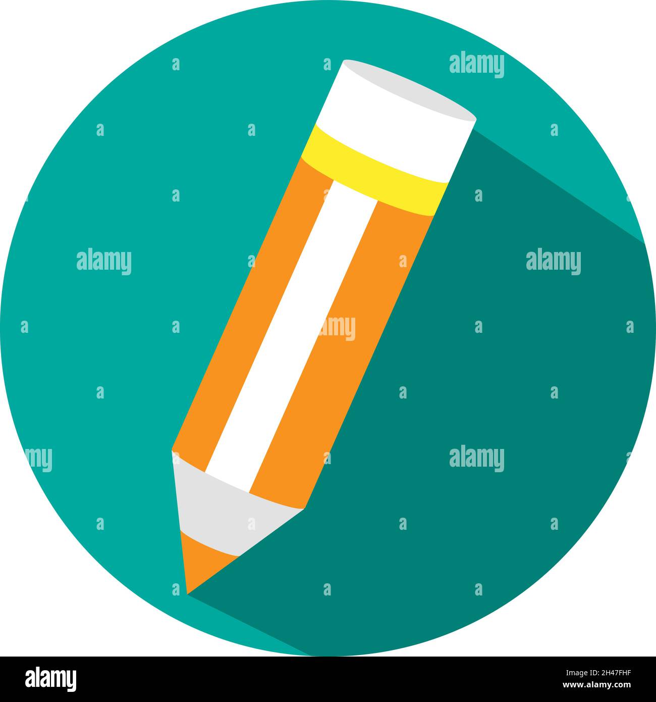 Education pencil, illustration, vector, on a white background Stock ...