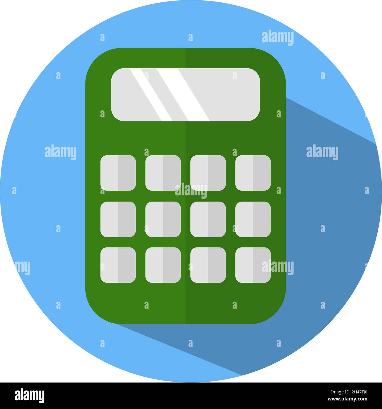 Green calculator, illustration, vector, on a white background Stock ...