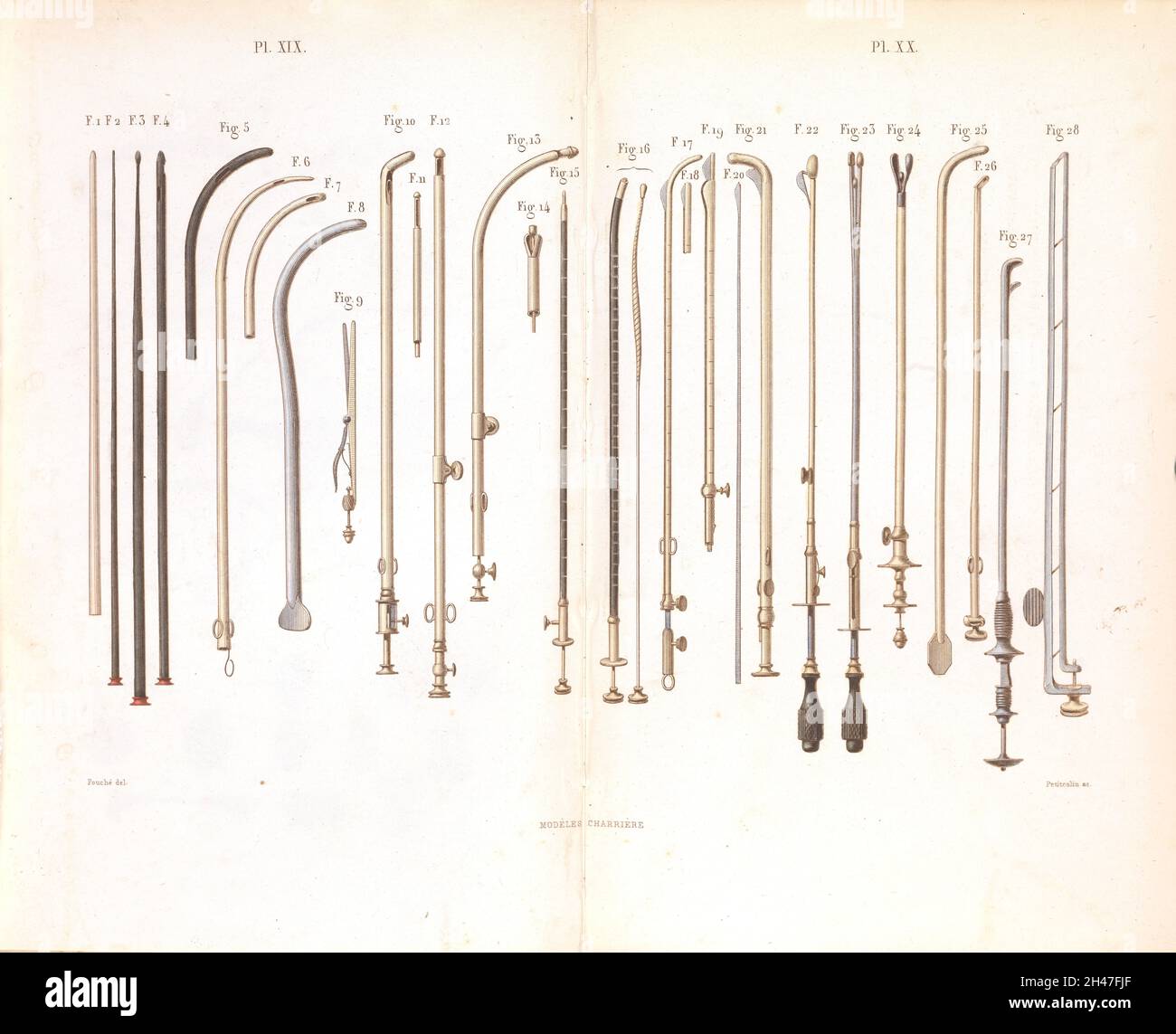 Plate XIX-XX, Surgical instruments for the treatment of diseases in the ...