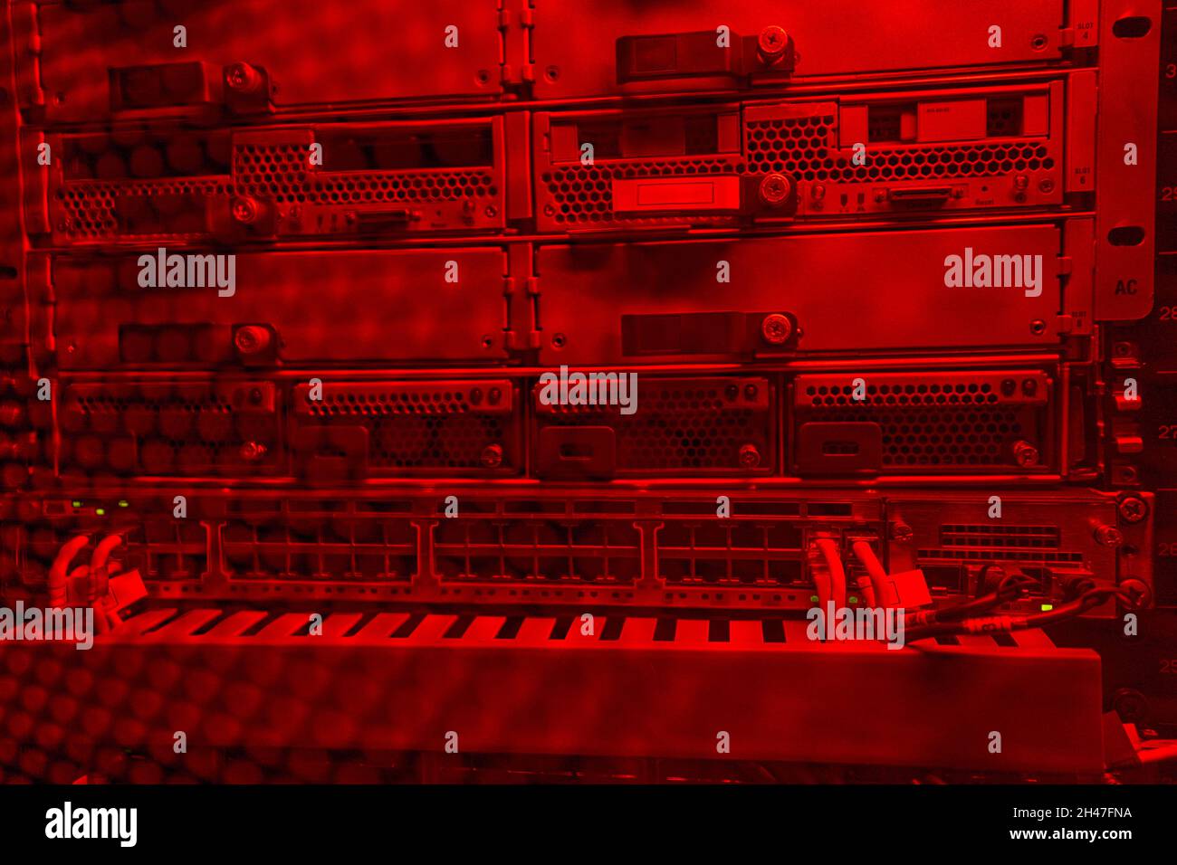 View of hardware in internet data center room Stock Photo - Alamy