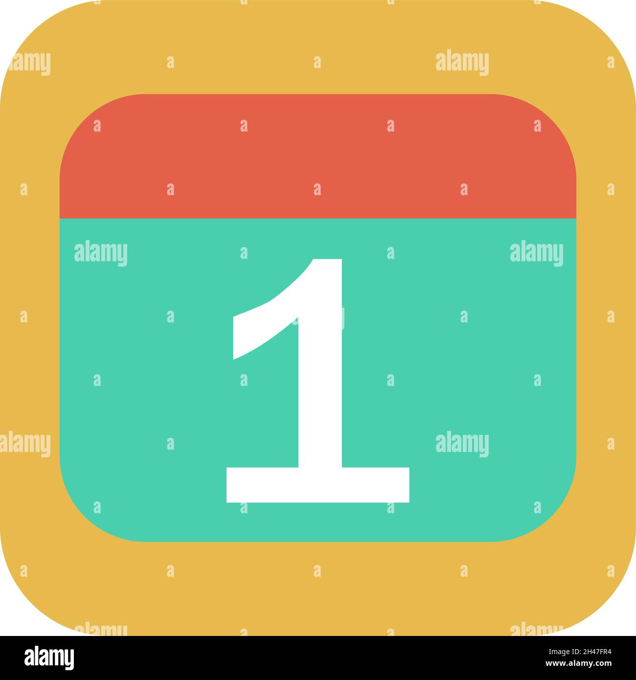 Green and red calender, illustration, vector, on a white background ...