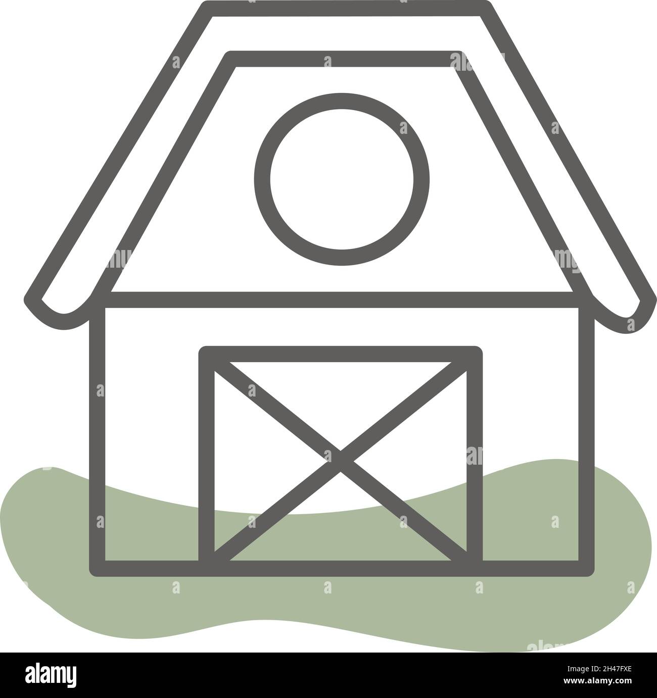 Farm house, illustration, vector, on a white background Stock Vector ...