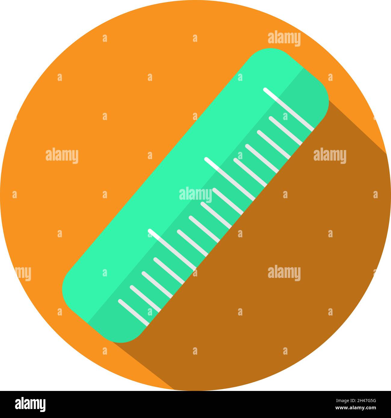 Green education ruler, illustration, vector, on a white background ...