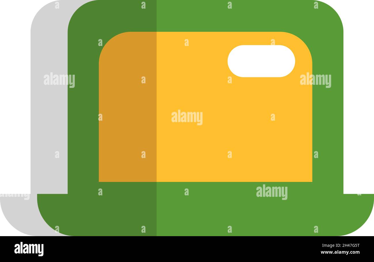 Green laptop, illustration, vector, on a white background Stock Vector ...